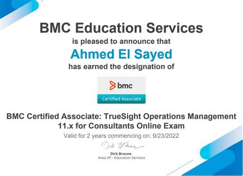 Celebrating My New Certification Bmc Certified Associate Ahmed El