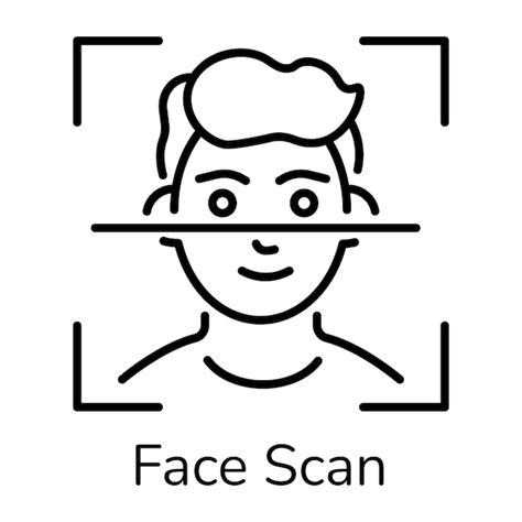 Premium Vector A Linear Icon Of Face Scan