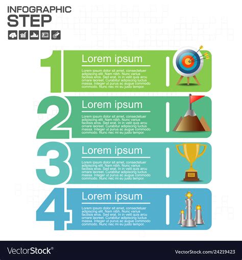 Numbers Four Points Slide Template Royalty Free Vector Image