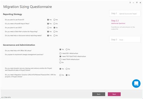 PPM Migration Sizing Questionnaire FluentPro