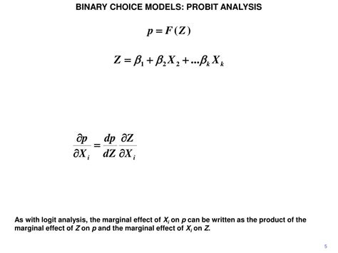 Ppt Binary Choice Models Probit Analysis Powerpoint Presentation