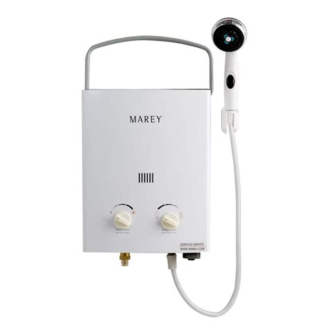 Marey 20 Gpm Liquid Propane Portable Tankless Water Heater White
