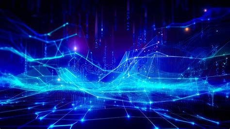 An Abstract Background With Blue Lines And Dots Generative Ai Stock Illustration Illustration