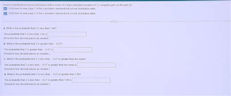 Given A Standardized Normal Distribution With A Mean