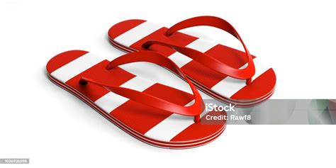 여름 해변 휴가입니다 레드 플립 퍼 흰색 배경에 고립 3 차원 일러스트 레이 션 0명에 대한 스톡 사진 및 기타 이미지 0명 고무 고여 있는 물 Istock