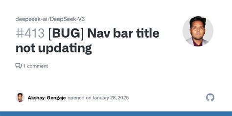 Bug Nav Bar Title Not Updating · Issue 413 · Deepseek Aideepseek V3