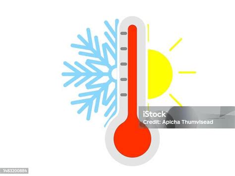 온도계 뜨겁고 차가운 기호 태양과 눈송이 사계절 개념 로고 온도 조절기 로고 개념 개념에 대한 스톡 벡터 아트 및 기타 이미지 개념 개념과 주제 겨울 Istock