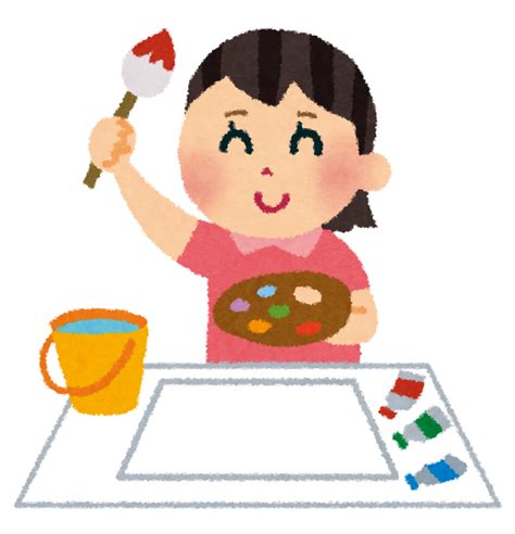 水彩画を描く女の子のイラスト かわいいフリー素材集 いらすとや