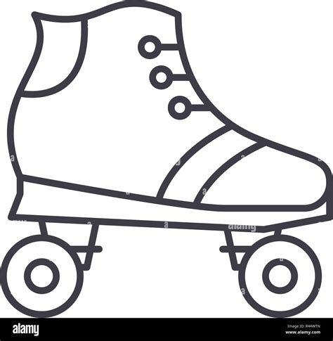 Roller Skates Line Icon Concept Roller Skates Vector Linear Illustration Symbol Sign Stock