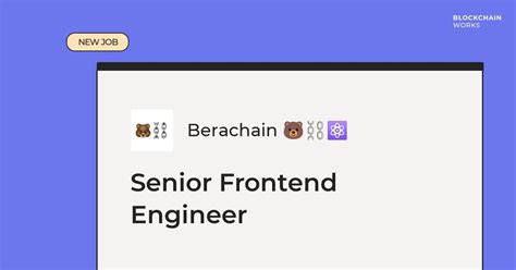 Blockchain Works On Linkedin Senior Frontend Engineer In Toronto Berachain 🐻⛓⚛️