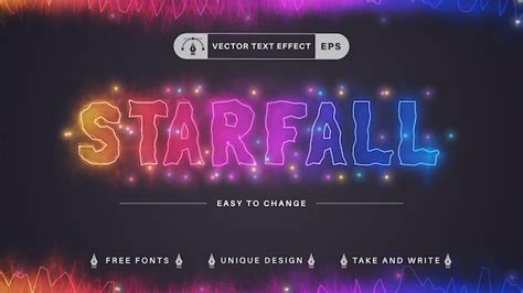 Premium Vector Firefly Rainbow Editable Text Effect Font Style
