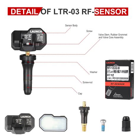 Launch I TPMS Handheld TPMS Service Tool With Pcs Launch LTR RF Sensor MHz MHz