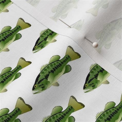 Largemouth Bass Pattern Fabric Spoonflower