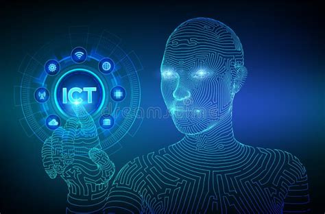 Ict Information And Communication Technology Concept On Virtual Screen