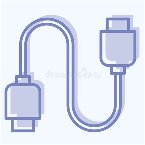 Icon Cable Suitable For Computer Components Symbol Two Tone Style Simple Design Editable