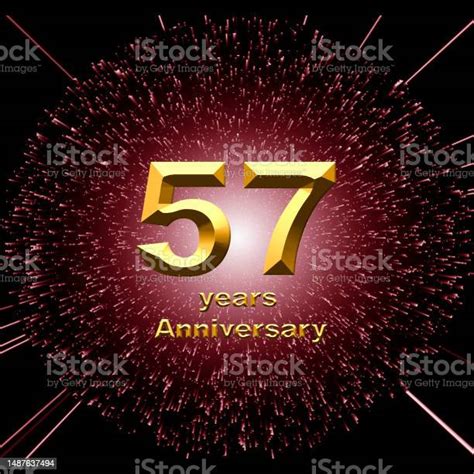 3d 그림 57 기념일 축제 배경에 황금 숫자입니다 기념일 축하 파티를 위한 포스터 또는 카드 금색에 대한 스톡 사진 및 기타 이미지 Istock