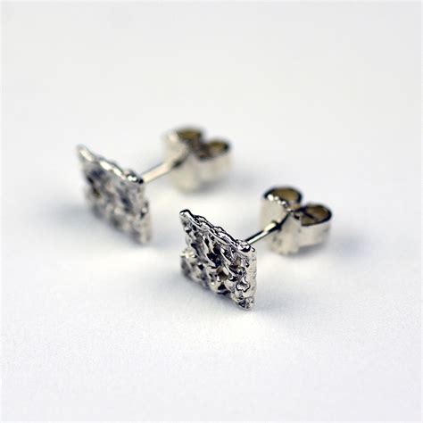 Entwined Silver Rectangular Earrings Sanneke Zegwaard