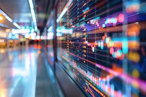 A Computer Monitor Displays A Series Of Colorful Graphs And Numbers Stock Illustration