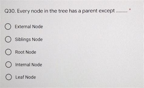 Answered Q30 Every Node In The Tree Has A Bartleby