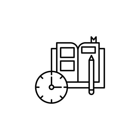 Time Management Book Document Documentary Note Record Vector Icon