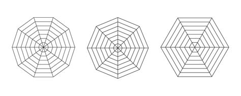 Radar Spider Diagram Templates Polygon Graphs Spider Mesh Diagram