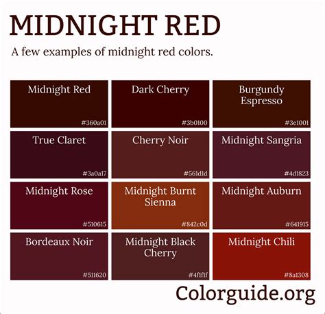 What Is Midnight Red 48 Colors