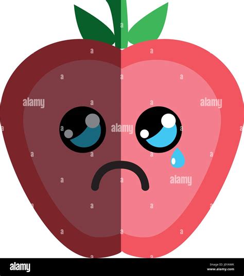 Kawaii Nice Crying Strawberry Fruit Stock Vector Image And Art Alamy
