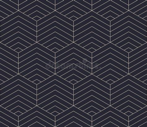 Hexagonal Cell Structure Outline Art Seamless Pattern Vector Abstract Background Stock Vector