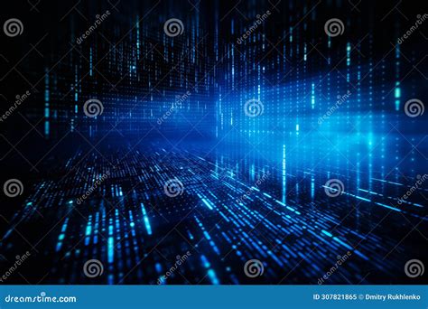 Dynamic Digital Data Stream Abstract Computer Background Stock Image