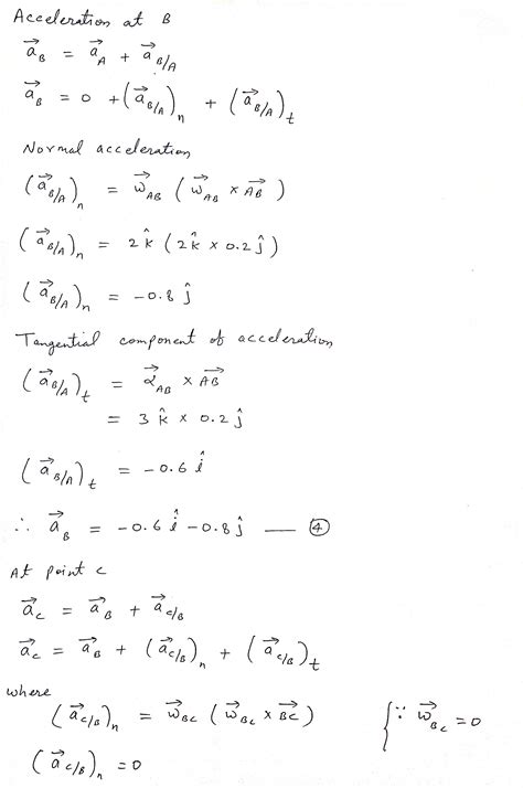 [solved] 3 Member Ab Has An Angular Velocity Of Wab 2 Rad S And An Angular Acceleration Of