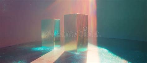 Abstract Composition Of Illuminated Cubes Creating Dynamic Visual
