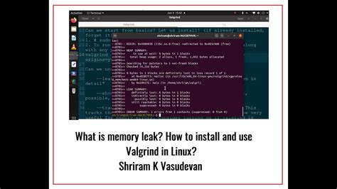Valgrind For Memory Leakage Detection Installation And Demo YouTube