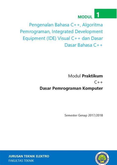 Dasar Pemrograman Modul 1 Pengenalan Pemrograman