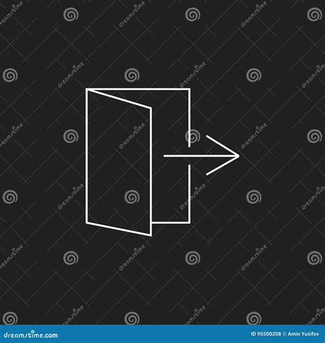 Exit Line Icon Sign Out Outline Vector Sign Stock Vector Illustration Of Badge Escape