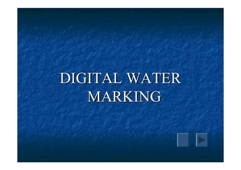 Digital Water Marking For Video Piracy Detection Ppt