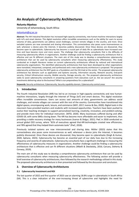 Pdf An Analysis Of Cybersecurity Architectures