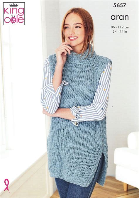 King Cole Ladies Tabards Knitting Pattern In Forest Aran 5657