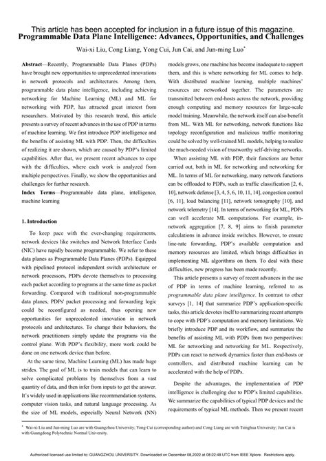 Pdf Programmable Data Plane Intelligence Advances Opportunities And Challenges