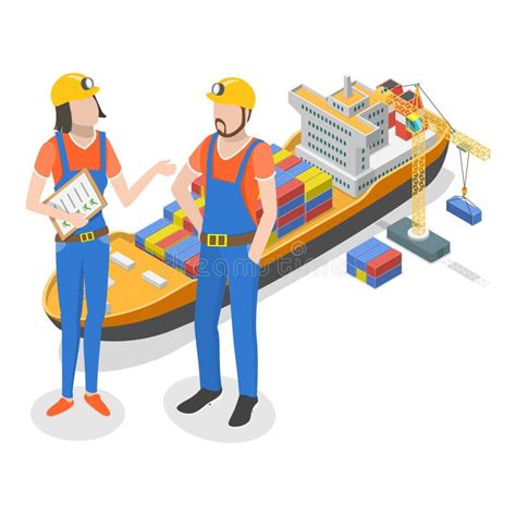 3d Isometric Flat Vector Illustration Of Sea Port Checkpoint Item 2