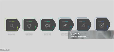 인포 그래픽 요소 템플릿 6 단계 비즈니스 개념 회색 오각형 모양 디자인 워크 플로우 레이아웃 다이어그램 연간 보고서 웹 디자인 크리에이티브 배너 레이블 벡터 개념에 대한