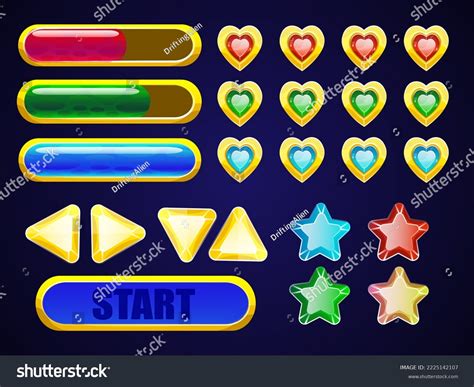 Game Ui Buttons Mobile Application Interface Stock Vector Royalty Free 2225142107 Shutterstock
