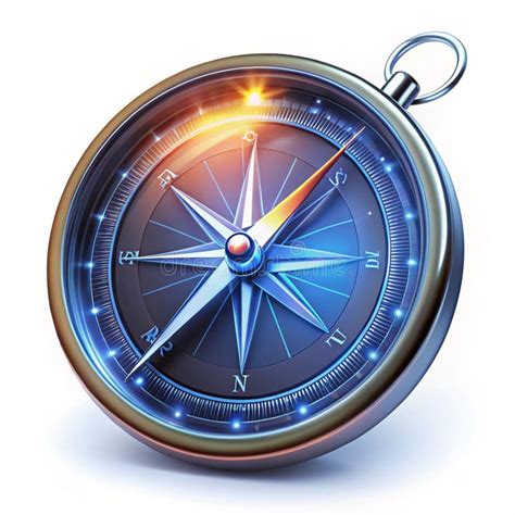 Glowing Compass With Floating Magnetic Needles Stock Illustration Illustration Of Isolated