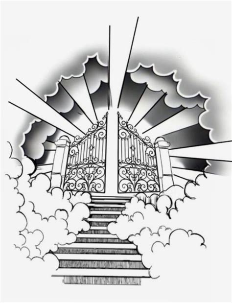 Tatuagem De Portão De Ferro Com Sol E Nuvens Salmo Tatuagem Tatuagem