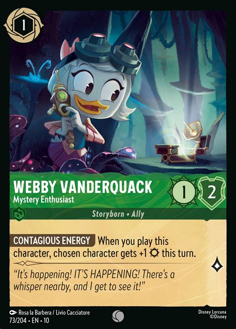 Webby Vanderquack Mystery Enthusiast 73204 Disney Lorcana Card
