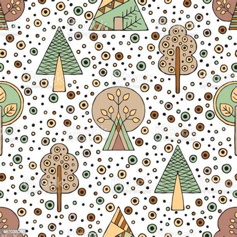 벡터 손으로 그려진된 완벽 한 패턴 장식 무늬 유치 나무 낙서 스타일 부족 그래픽 그림 장식 귀여운 손 그림 낙서의 시리즈 만화 스케치 원활한 패턴 가을에 대한 스톡 벡터