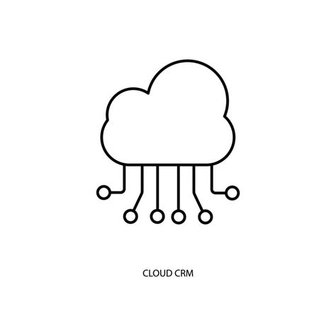 Cloud Crm Concept Line Icon Simple Element Illustration Cloud Crm