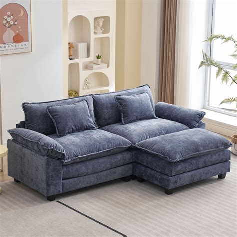 Ebern Designs Arale 86 Wide Comfy Cloud Couch Sectional Loveseat Sofa