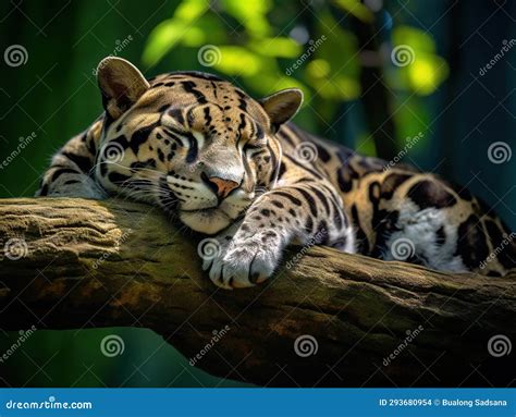 Clouded Leopard Yawning Vector Illustration 67175234