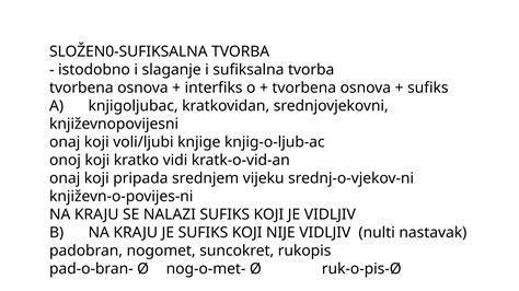 Tvorba Riječi Primjeri Za Ponavljanje Pptx