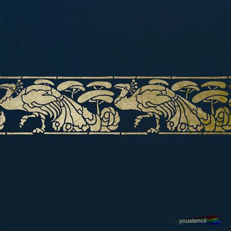 Peacock Wall Stencil Etsy